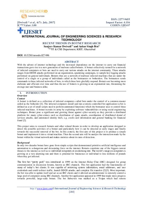 Pdf Recent Trends In Botnet Research