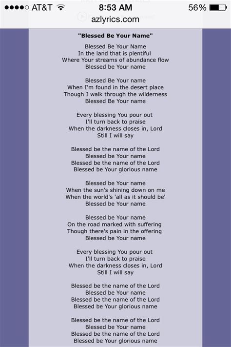 Blessed Be Your Name Part 1 Names Wisdom Blessed