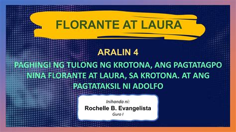 Aralin 4 Florante At Laurapptx Aralin 4 Florante At Laurapptx