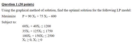 Solved Using The Graphical Method Of Solution Find The Chegg Com