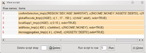 Script Window Which Allows To Delete Run Or Modify Any Steps