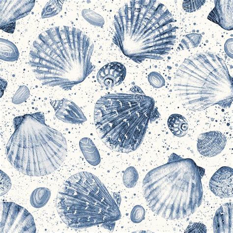 水彩海壳海军蓝色无缝图案 绘制的海洋背景 库存例证 插画 包括有 装饰品 放松 模式 火箭筒 317285224