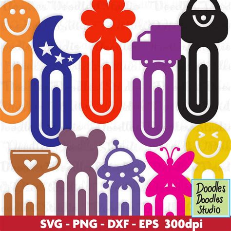 Paperclip Bookmark Svg Bundle Jumbo Clip Template Digital Download