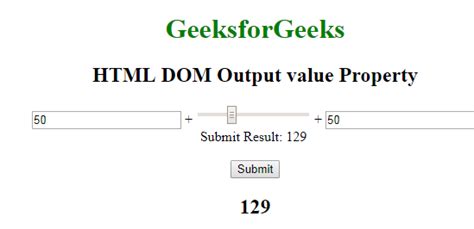 HTML DOM Output Value Property GeeksforGeeks