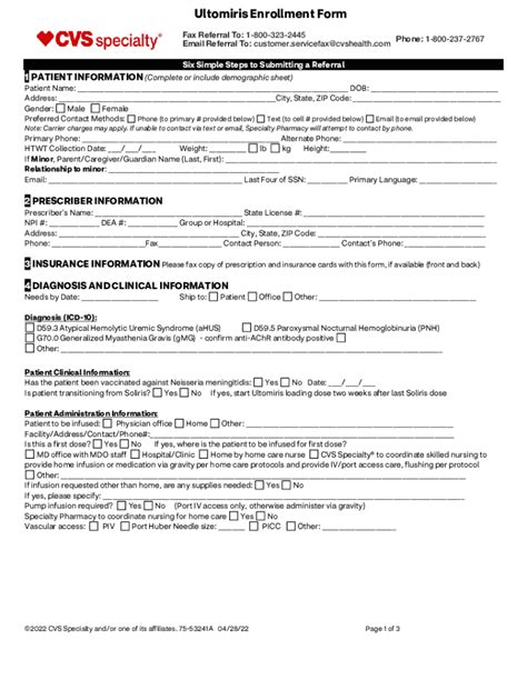 Fillable Online Ultomiris And Prescription And Nursing Order Form Fax