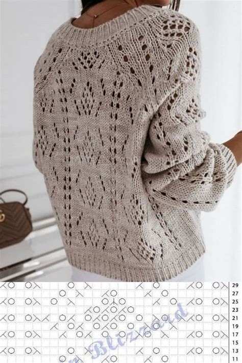 Летняя кофточка спицами реглан СХЕМА Lace Knitting Patterns Sweater