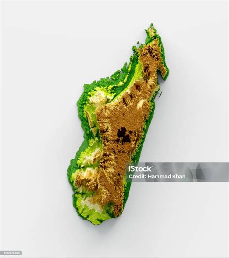 마다가스카르지도 음영 릴리프 색상 높이 맵 흰색 배경 3d 그림 0명에 대한 스톡 사진 및 기타 이미지 0명 3차원 형태