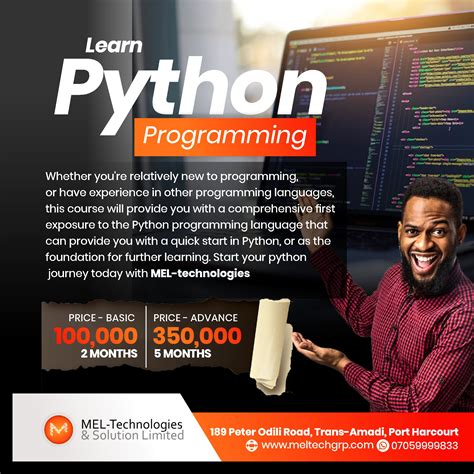 Python Programming Training In Port Harcourt → Mel Technologies And Solution Limited