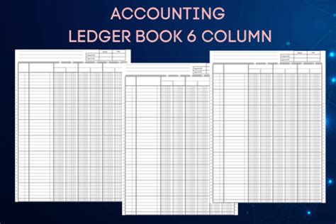 Accounting Ledger Book 6 Column Graphic By Alouma Sriti · Creative Fabrica