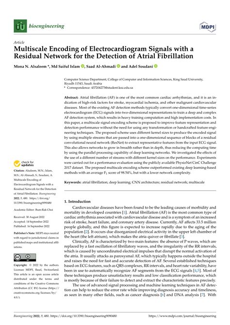 Pdf Multiscale Encoding Of Electrocardiogram Signals With A Residual