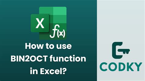 How To Use BIN2OCT Function In Excel Codky
