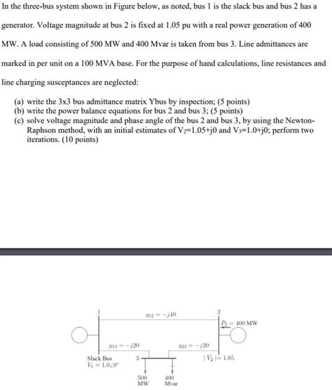 Solved In The Three Bus System Shown In Figure Below As Chegg