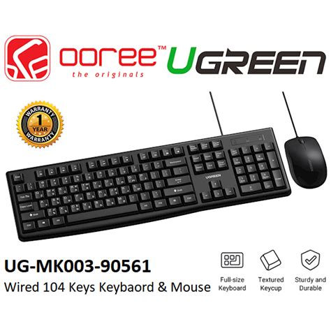 Ugreen Mk003 104 Keys Wired Keyboard And Mouse Combo Set With Wear
