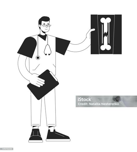 내과 의사 검사 엑스레이 Bw 개념 벡터 스팟 일러스트레이션 2차 도형에 대한 스톡 벡터 아트 및 기타 이미지 2차 도형 X 레이 X 레이 장비 Istock