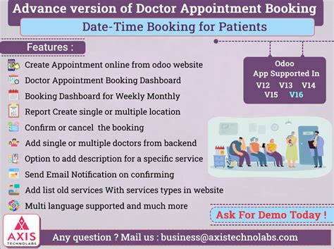 Axis Technolabs 👩‍⚕️odoo Doctor Appointment Booking App