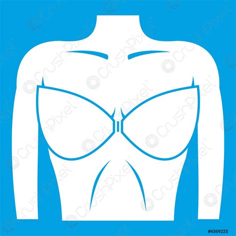 Female Breast In A Bra Icon White Stock Vector 4369225 Crushpixel