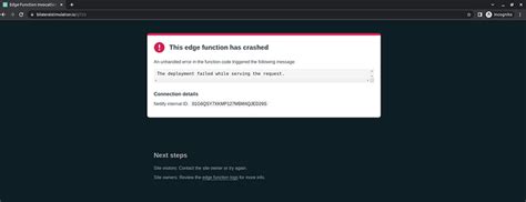 Sporadic Errors This Edge Function Has Crashed The Deployment Failed While Serving The