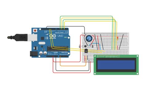 Circuit Design Sensor De Temperatura Y Lcd Tinkercad