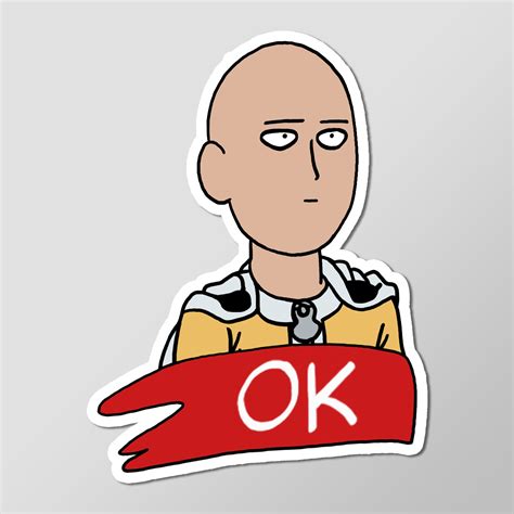 One Punch Man Saitama Ok Anime Glossy Vinyl Decal Die Cut Sticker