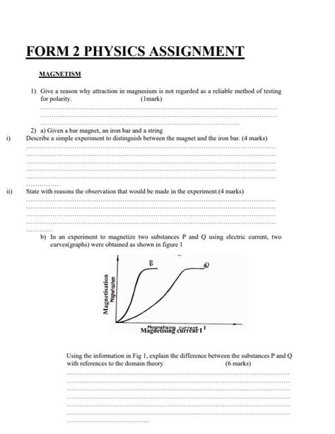 Form 2 Physics Assignment 14444