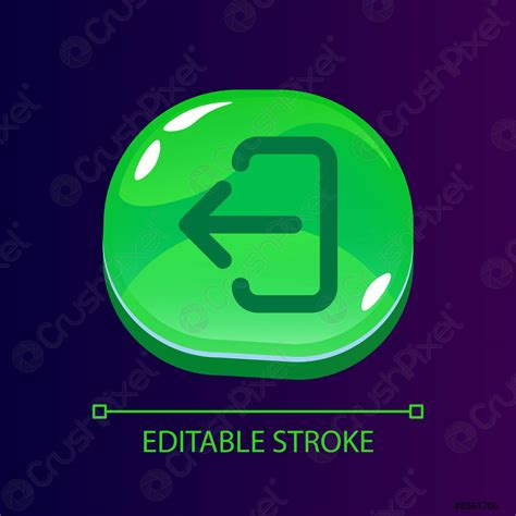 Logout Glossy Ui Button With Linear Icon Stock Vector 5561706