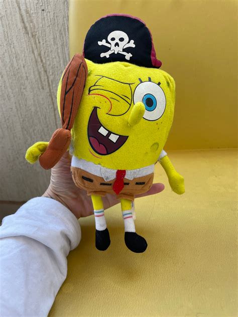 Rare Spongebob Squarepants Pirate Soft Stuffed Plush Toy 26cm 10