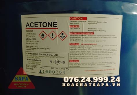 Acetone UN1090 Hàng Nhập Bồn Đài Loan Hóa Chất SAPA