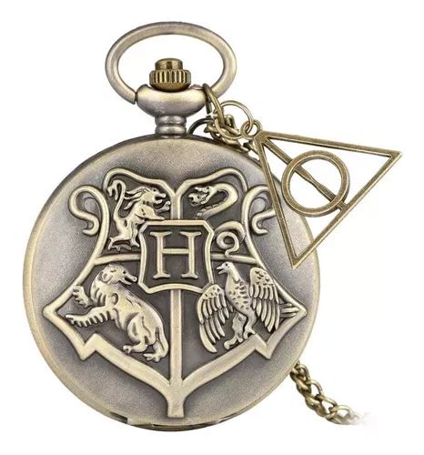 Reloj De Bolsillo Vintage Harry Potter Hogwarts Escudo Meses Sin