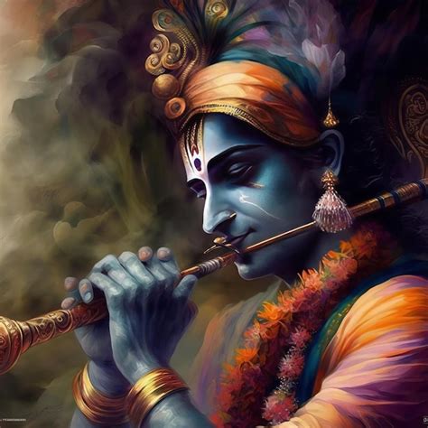 Premium Photo Shree Krishna Illustration For Janmashtami Generative Ai
