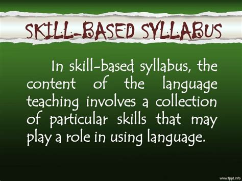 Skill Based Syllabus