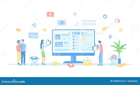 Social Media Network Online Internet Communication Website Page Social Interface Chatting