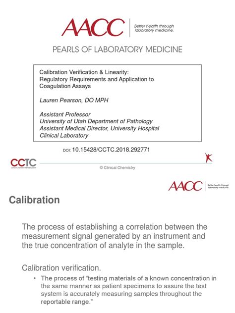 Calibration Verification And Linearity Pdf Assay Medical Laboratory