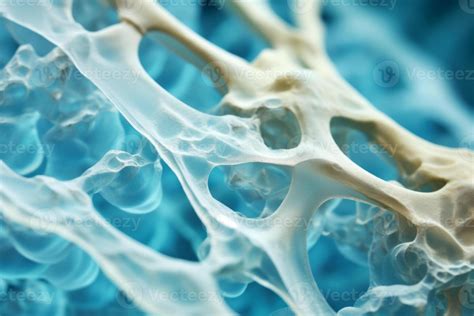 Bone Tissue Human Skeleton Under Microscope Cells Structure Medical Science Biology Background