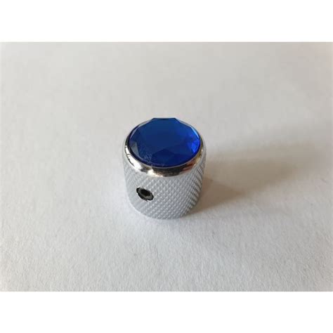 1 Guitar And Bass Control Knob Jewel Top Blue Fits Cts