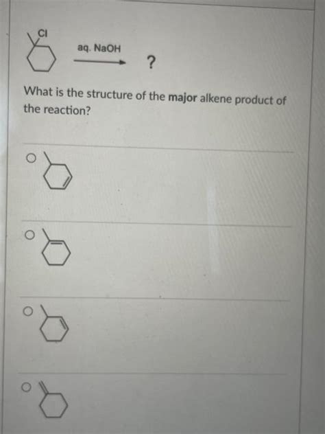 Solved What Is The Structure Of The Major Alkene Product Of
