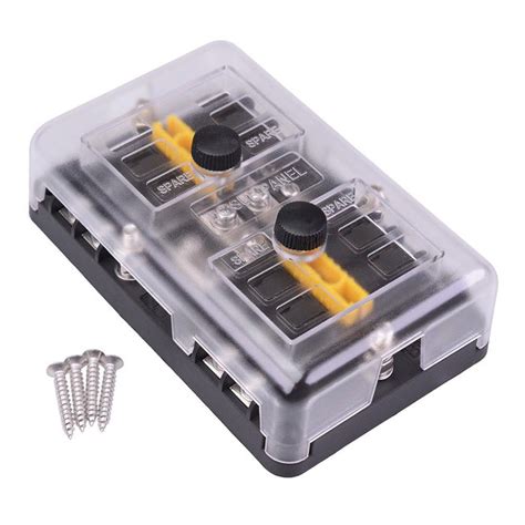 12 Way Dual Battery Standard Blade Fuse Box Negative Busbar 100a