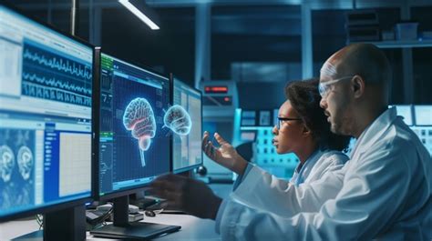 Premium Photo Man And Woman Analyzing Computer Screen