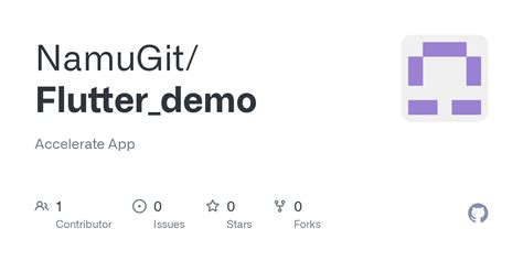 Github Namugit Flutter Demo Accelerate App