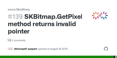 Skbitmapgetpixels Method Returns Invalid Pointer · Issue 139 · Mono