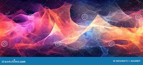 Abstract Background With Interwoven Threads And Strings Representing