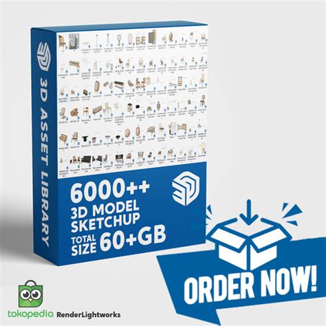 Jual 6000 3d Model Asset Library Sketchup Component Interior Kota