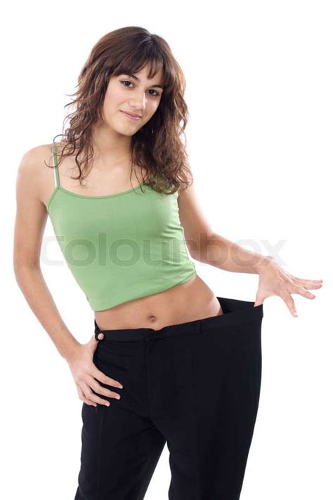 Girl Taking Measurements Over A White Background Colourbox