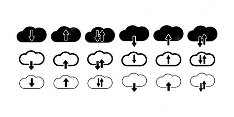 premium vector download and upload vector sign set cloud weather icon sky illustration