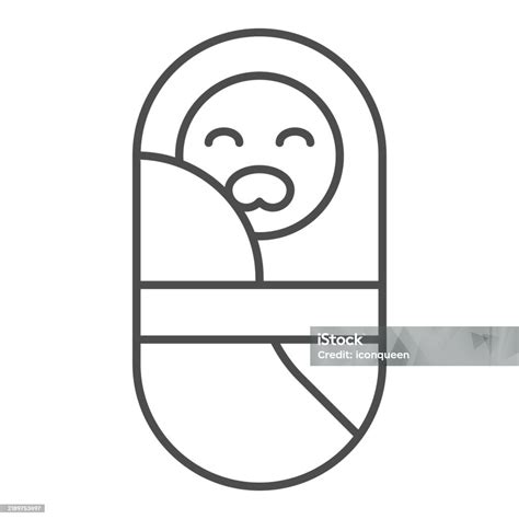 젖꼭지 얇은 선 아이콘 어머니의 날 개념과 함께 아이 벡터 그래픽 흰색 배경에 리본 벨트 기호가 있는 천에 아기 모바일 또는 웹 디자인에 대한 윤곽선 스타일 아이콘 검은색에