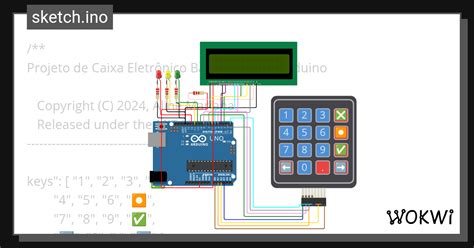 Caixa Eletronico Básico Wokwi ESP32 STM32 Arduino Simulator