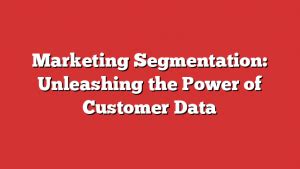 Marketing Segmentation Unleashing The Power Of Customer Data Froggy Ads