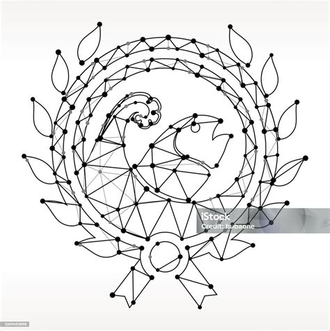 魚徽三角形節點黑白圖案向量圖形及更多三角形圖片 三角形 單線 單色的 Istock