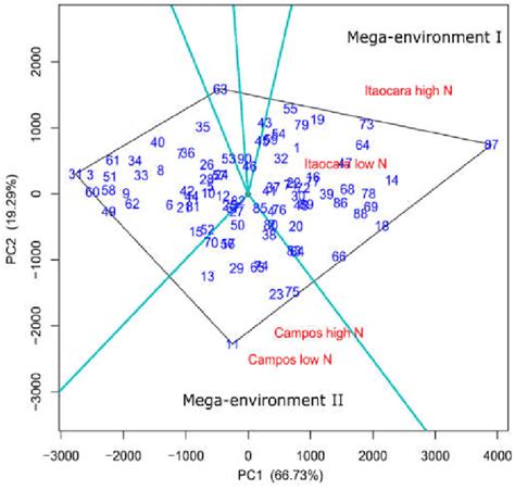 Gge Biplot Representing The Which Won Where Graph For Maize Grain