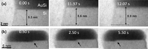 Step Flow During Si Nw Growth With A Liquid Ausi Droplet A And A