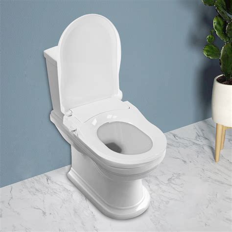 Non Electric Bidet Toilet Seat Fits Elongated Toilets White Dual